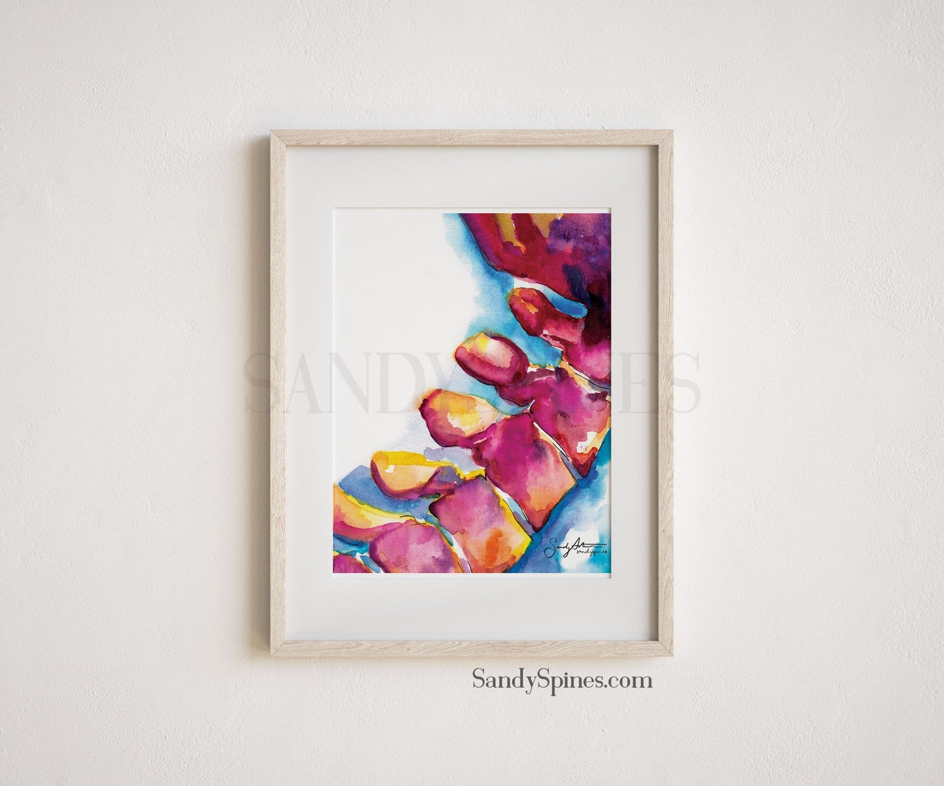 Cervical Spine Abstract Print | Watercolor Anatomy – SandySpines