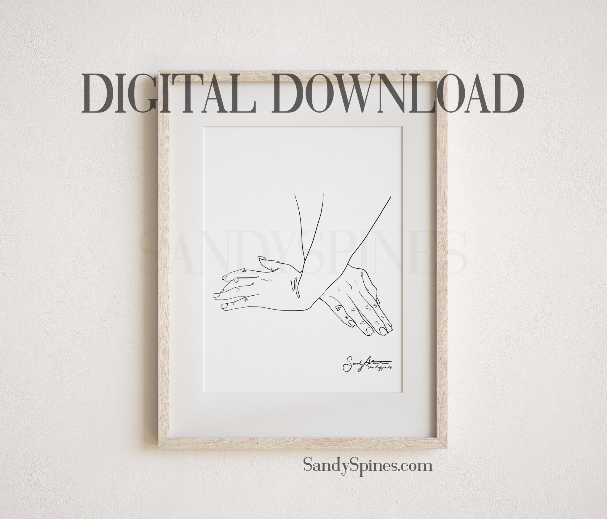 Chiropractic Hands Line Art #2 | DIGITAL DOWNLOAD only – SandySpines